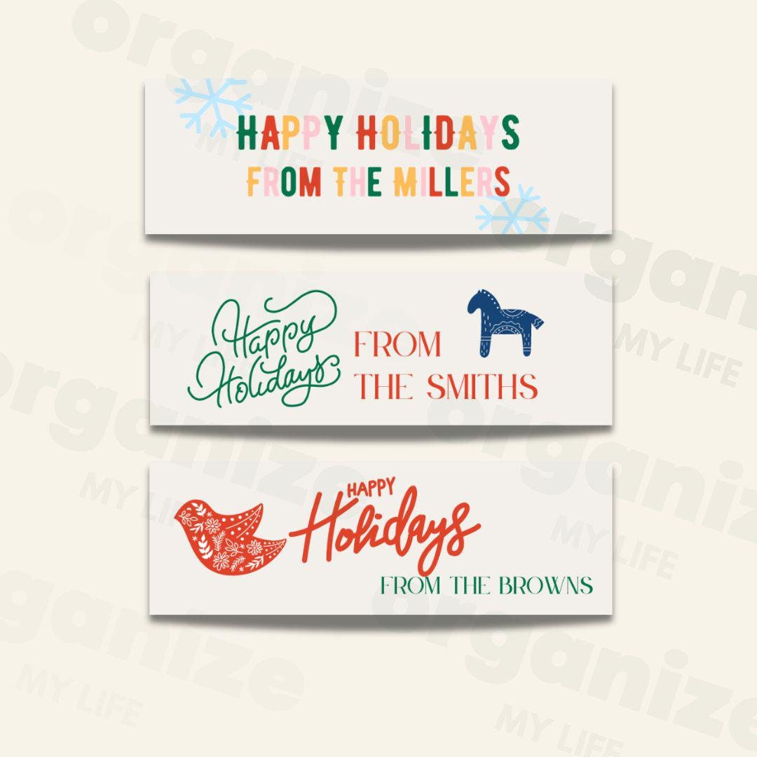 Personalized Christmas Stickers | Custom Family Name Holiday Labels | 3 ...
