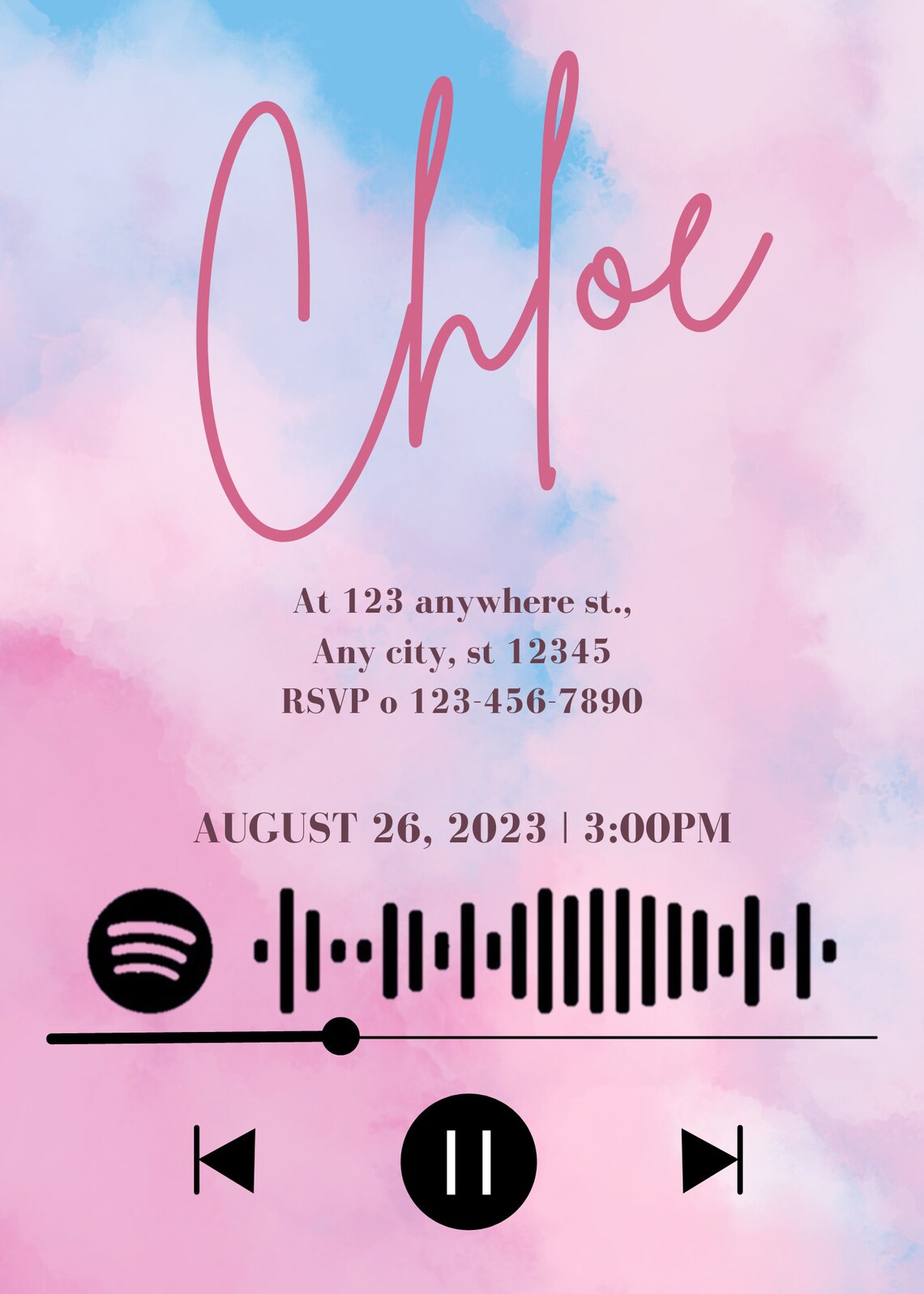 Editable Lover Invitation | Lover Birthday Party Invite Taylor Swift ...