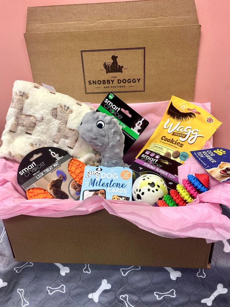 New Puppy Gift Box Including Milestone Cards, Toys and Blanket - Etsy