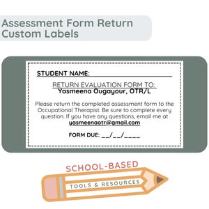 Assessment Form Return Custom Labels pack of 30 - Etsy