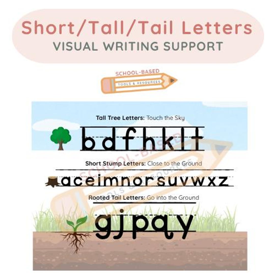 Visual Writing Support: Short, Tall, Tail Letters - Etsy
