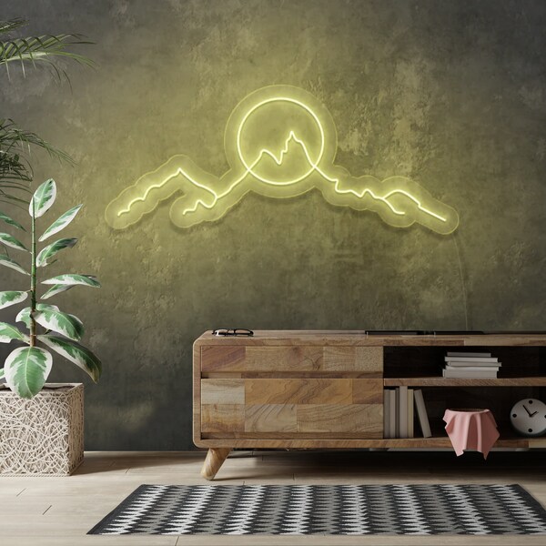 Neon Mountain - Etsy