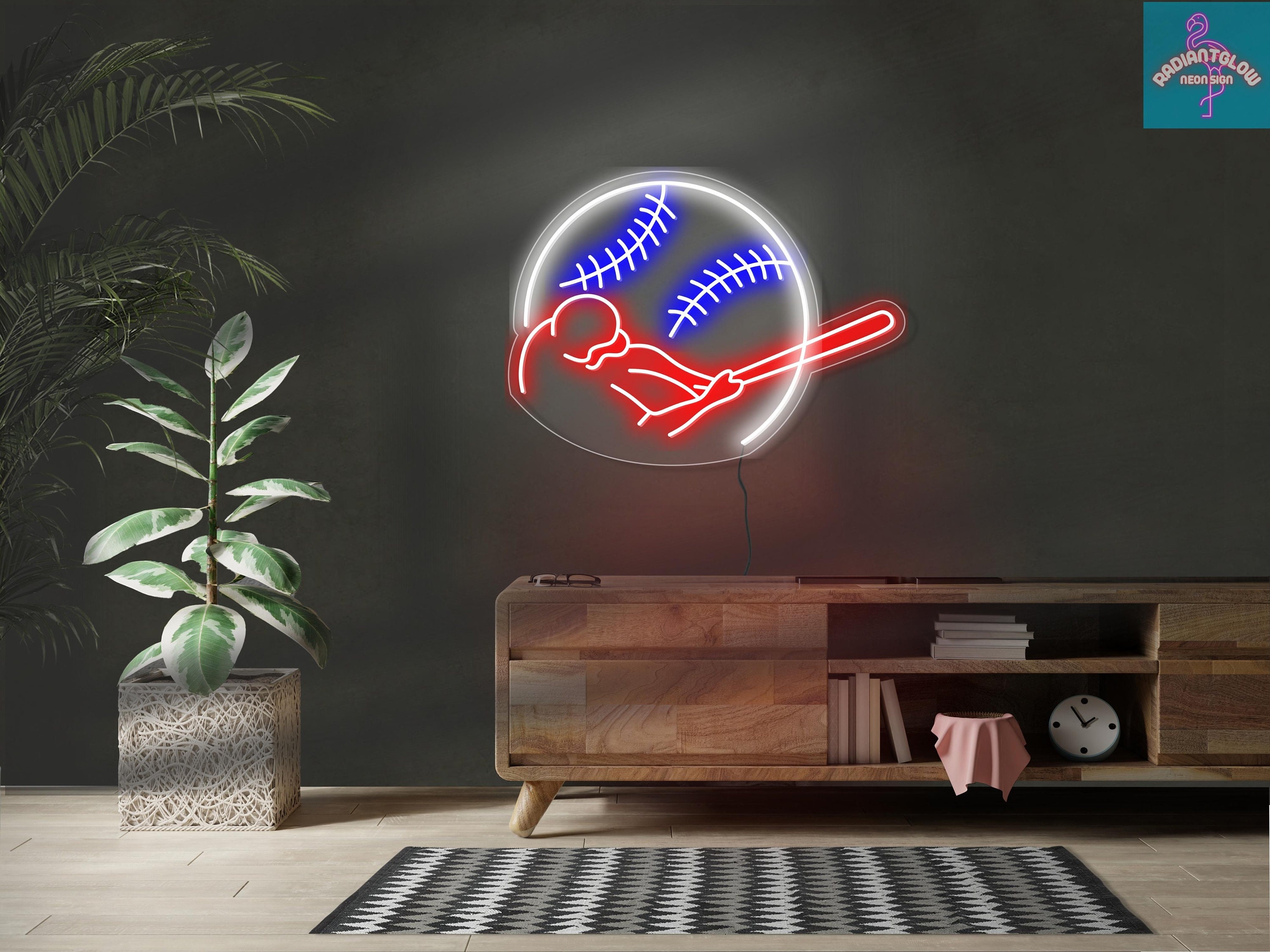 Baseball Neon Sign Bedroom Neon Sign Baseball Custom Led - Etsy