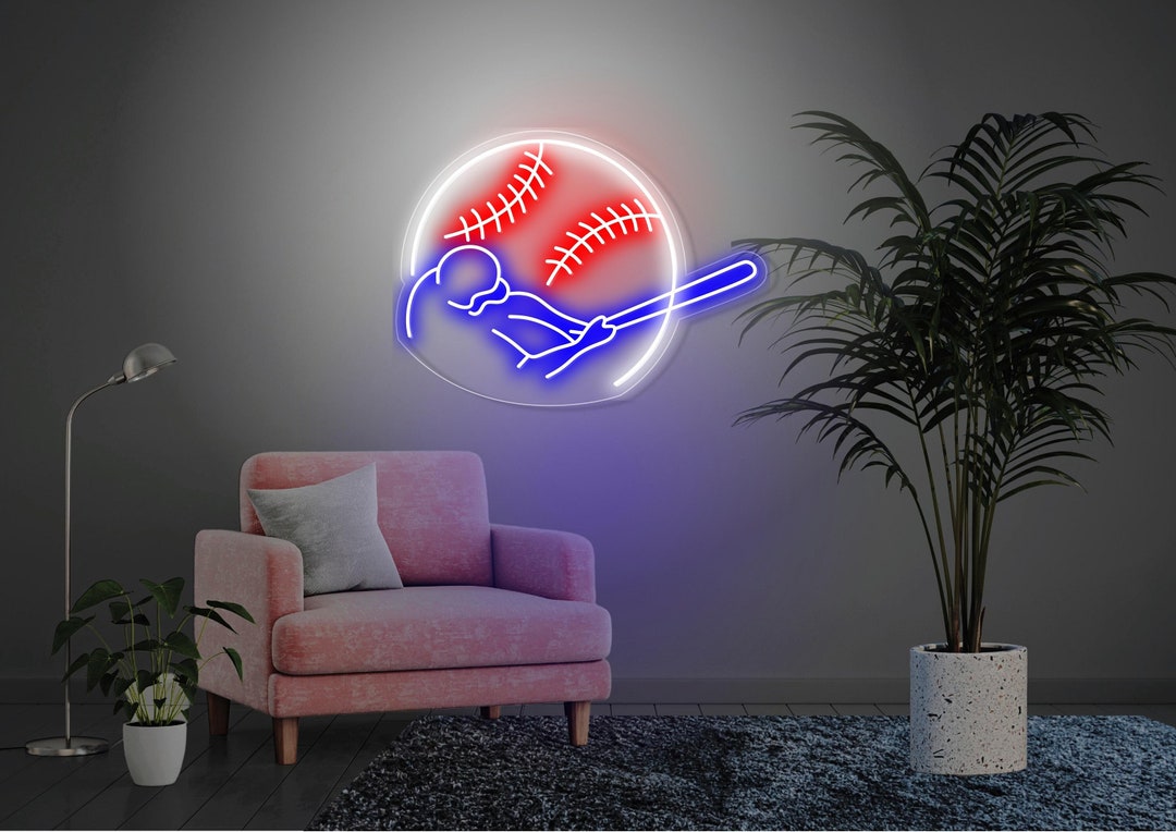 Baseball Neon Sign Bedroom Neon Sign Baseball Custom Led - Etsy