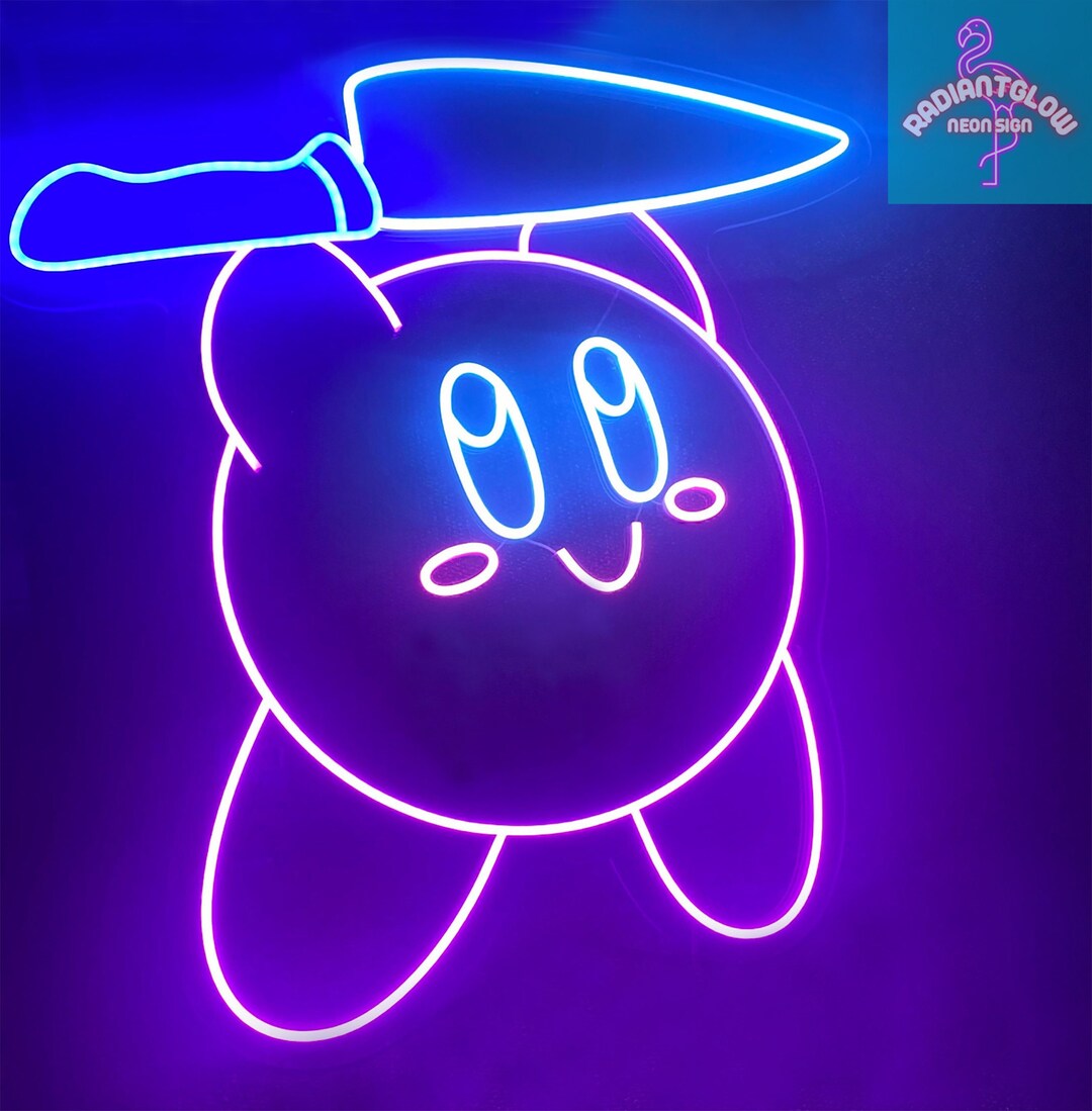 Kirby Knife Neon Sign Anime Neon Sign Bedroom Personalized - Etsy