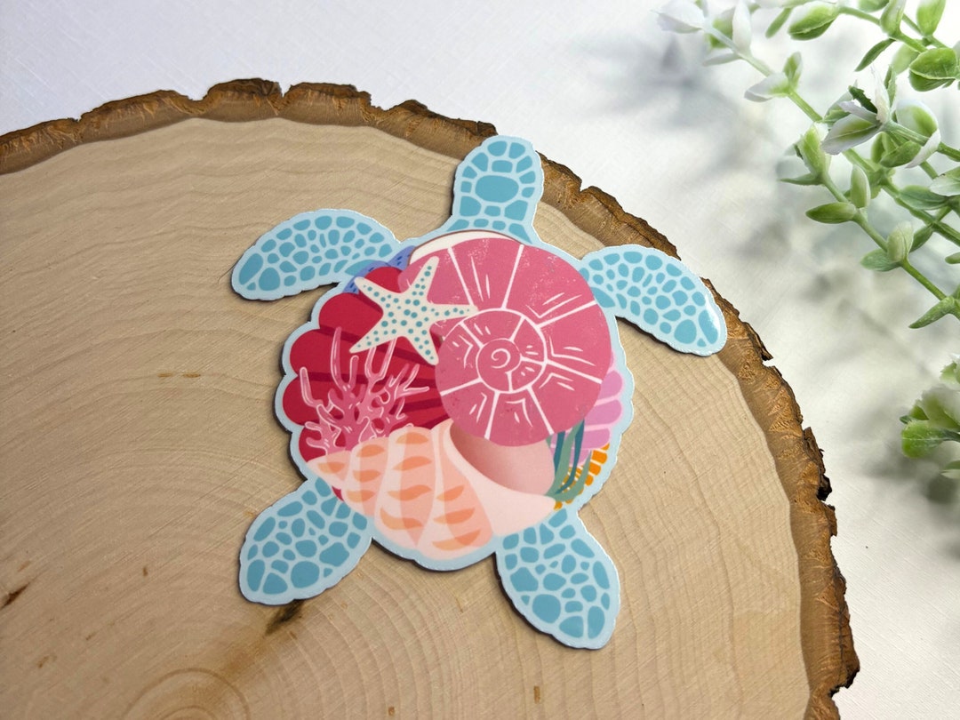 Turtle Shell Sticker Sea Turtle Sticker Cute Summer Stickers Sea Life ...