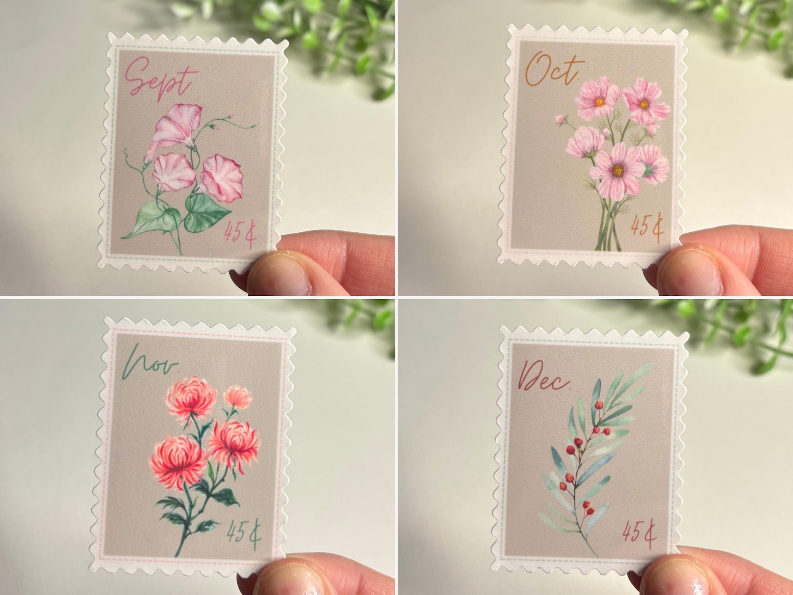 Birth Flower Stamp Sticker | Birth Month Sticker | Birthday Gift ...