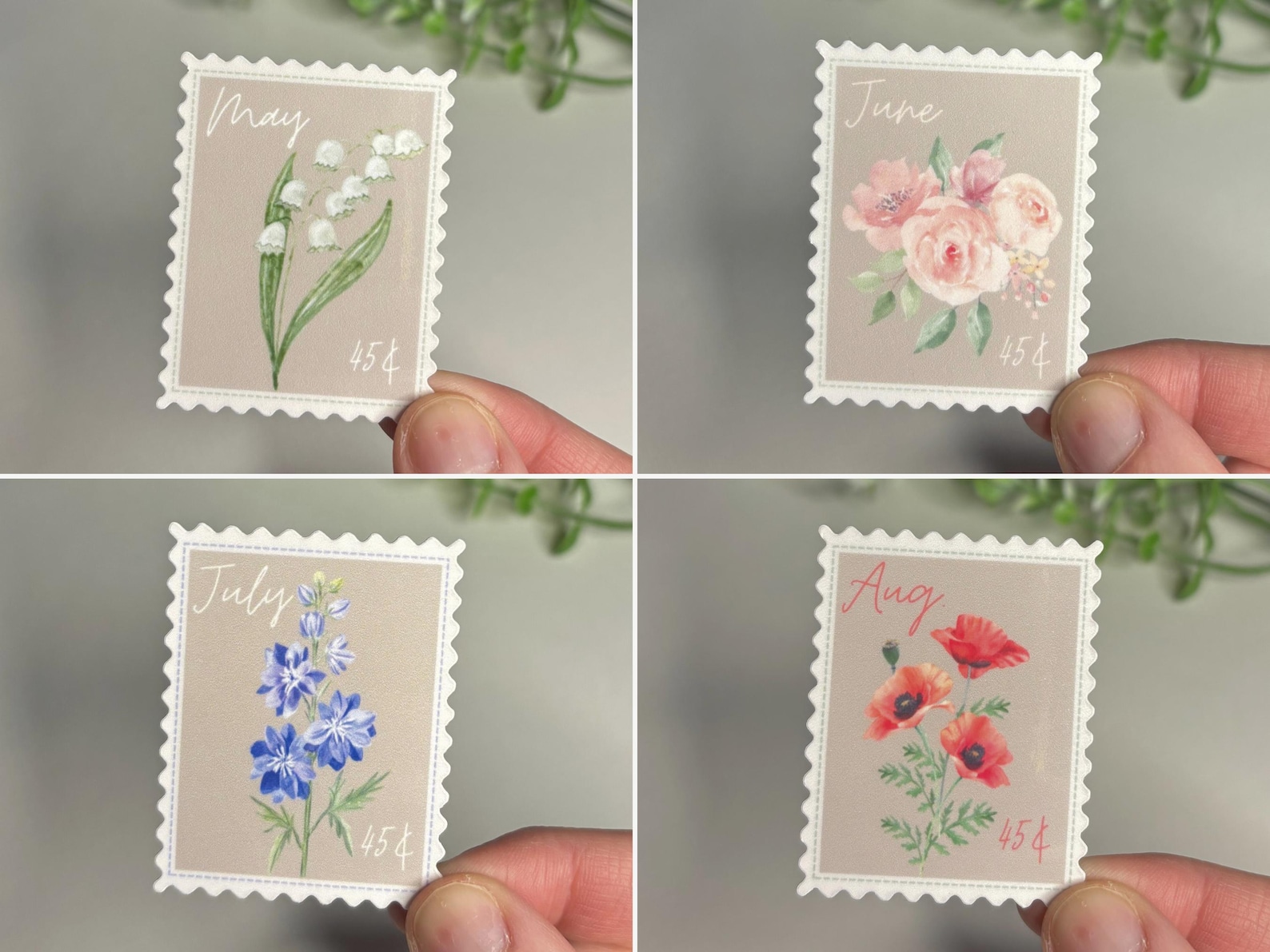 Birth Flower Stamp Sticker | Birth Month Sticker | Birthday Gift ...