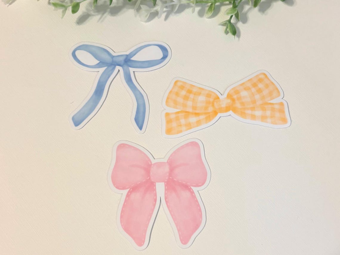 Bow Sticker Pack | Coquette | Cute Dainty | Soft Girl Era | Trendy ...