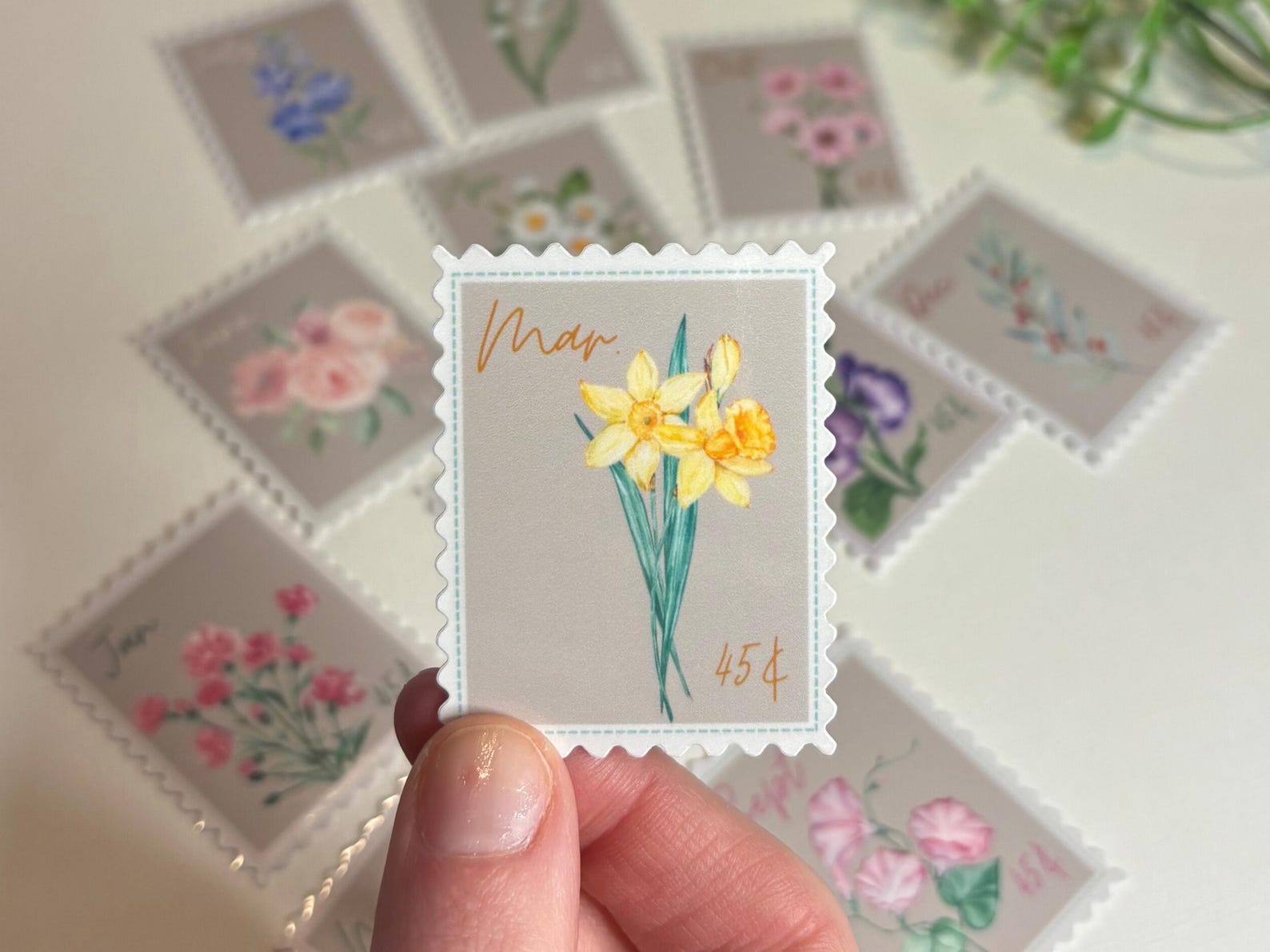 Birth Flower Stamp Sticker | Birth Month Sticker | Birthday Gift ...