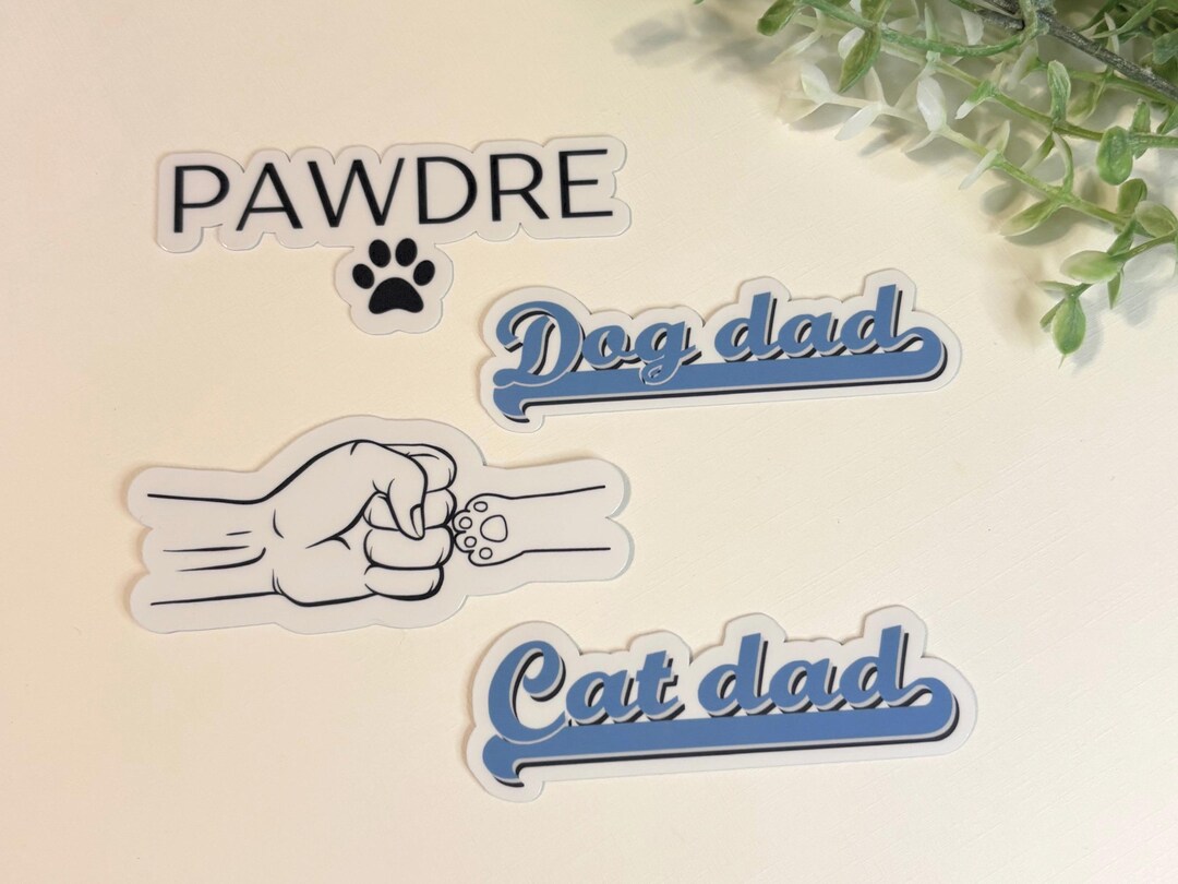 Pawdre Sticker Pack | Dog Dad & Cat Dad Vinyl Stickers | Father's Day ...