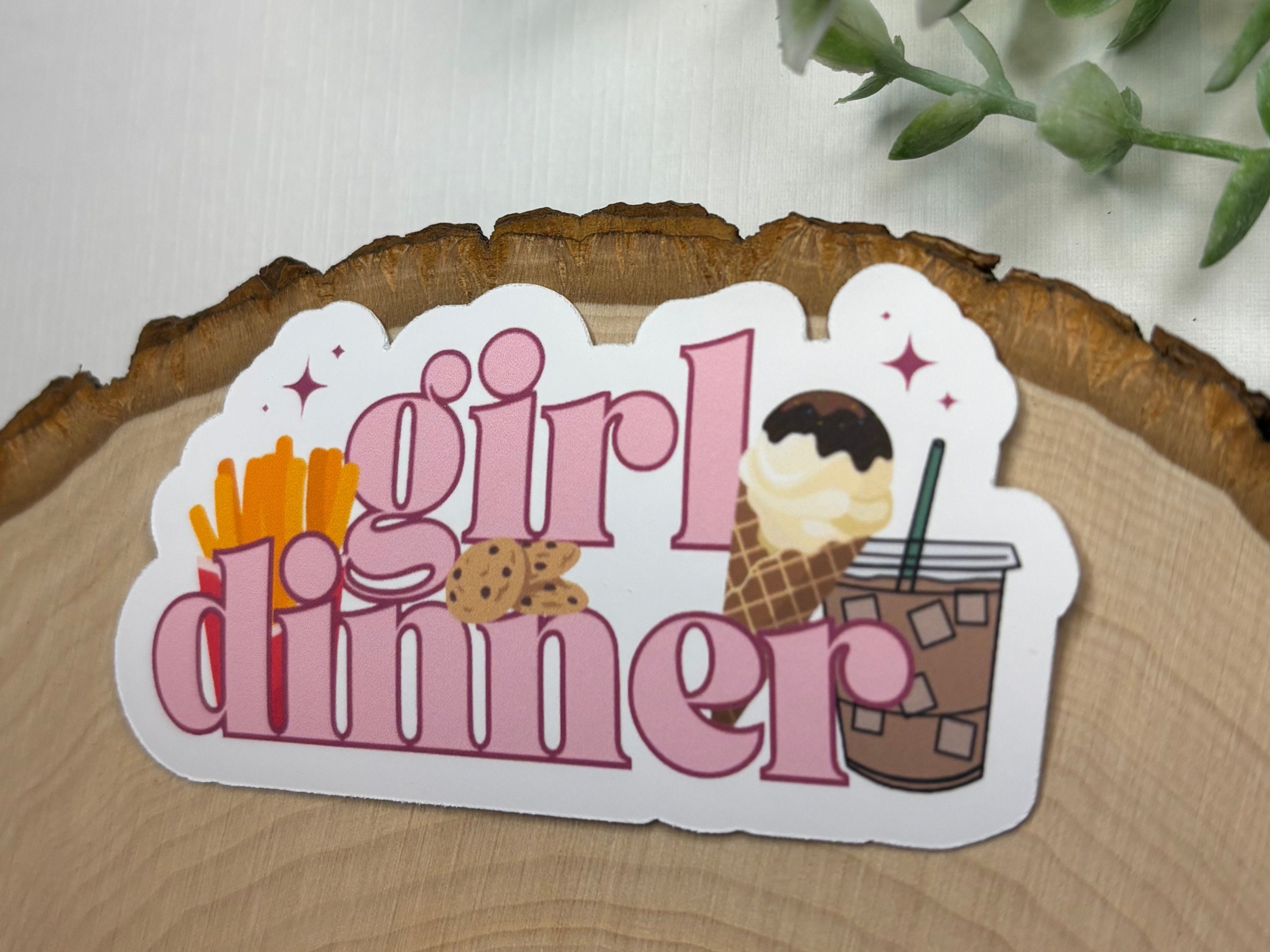 Girl Dinner Sticker Funny Decal for Her Tiktok Trendy Stickers Water ...