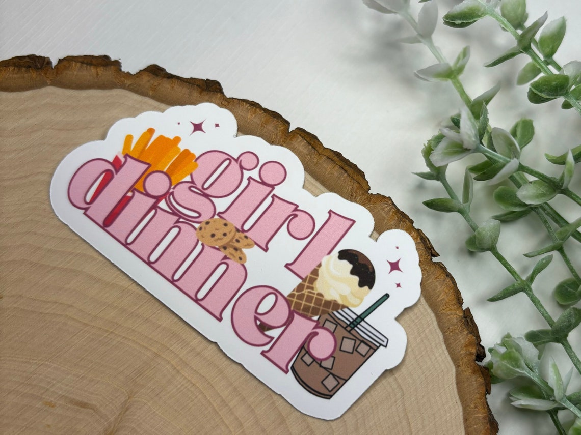 Girl Dinner Sticker Funny Decal for Her Tiktok Trendy Stickers Water ...