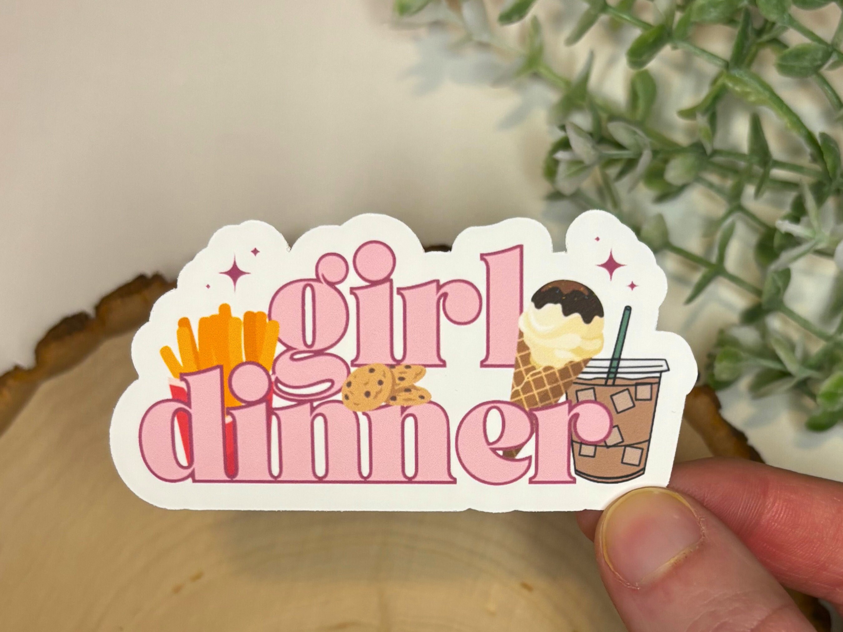 Girl Dinner Sticker Funny Decal for Her Tiktok Trendy Stickers Water ...