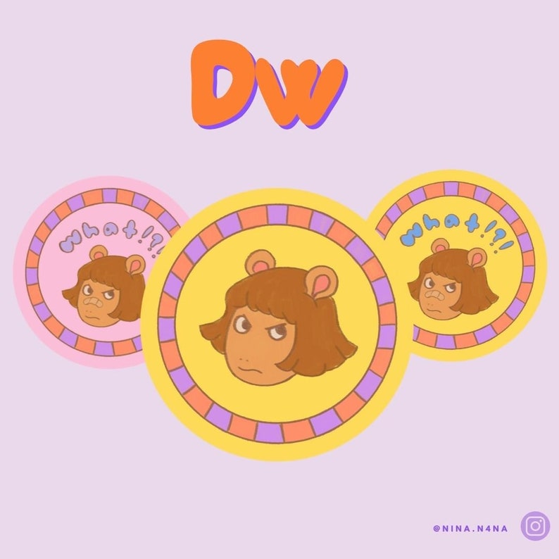 DW Angry Sticker Sheet D.W Meme Laptop Sticker Arthur Library Card ...