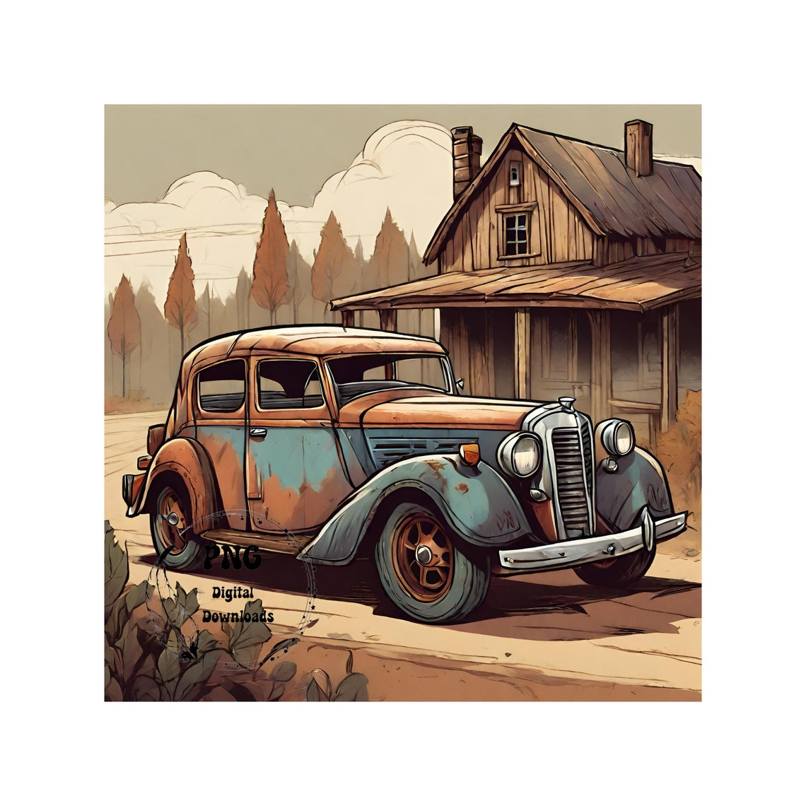 7 Rustic Cars Bundle, PNG, Sublimation, Tshirts, Mugs, Tote Bags ...