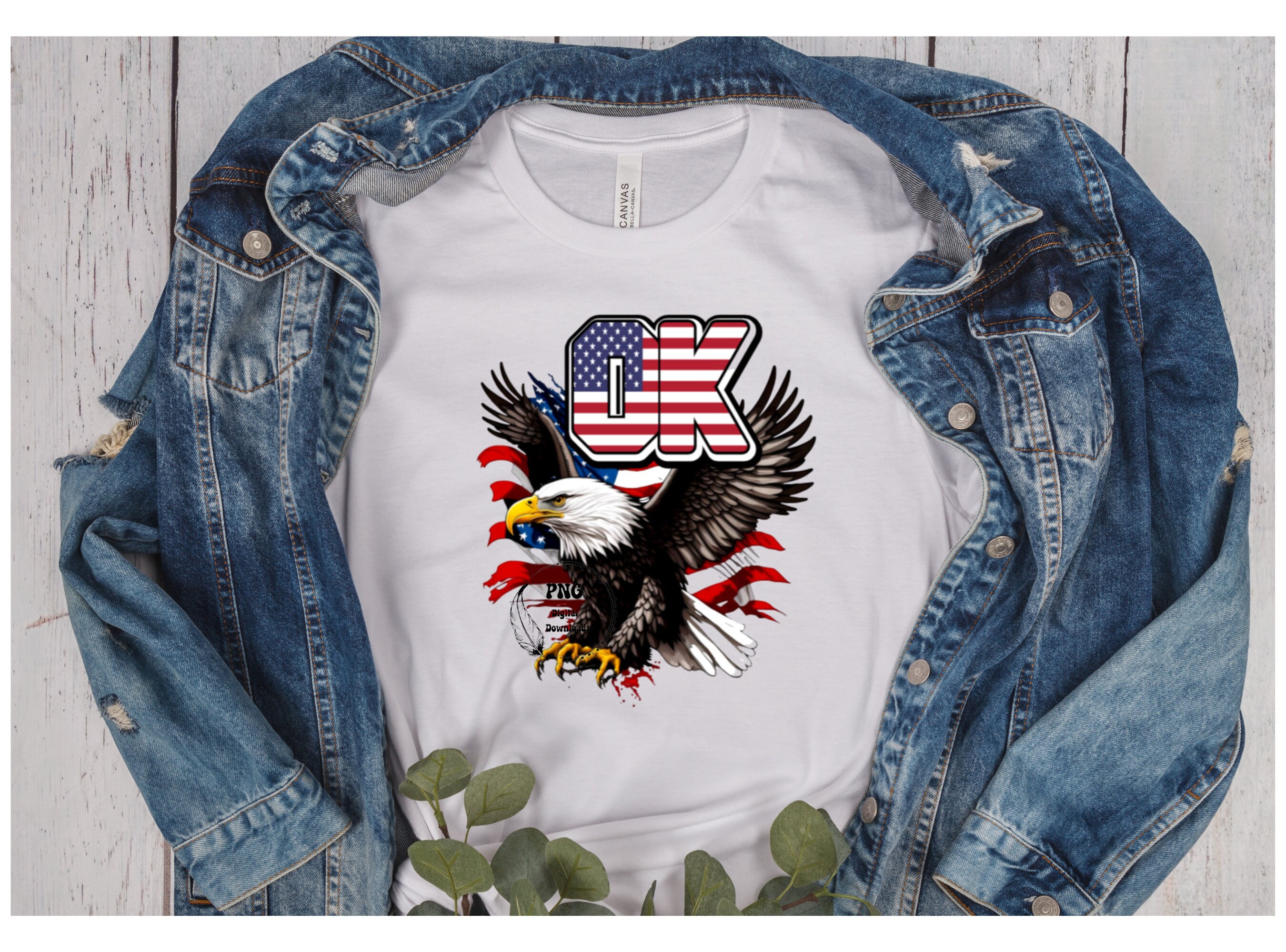 Patriotic OK Eagle, PNG, Sublimation, Tshirts, Mugs, Tote Bags, Instant ...