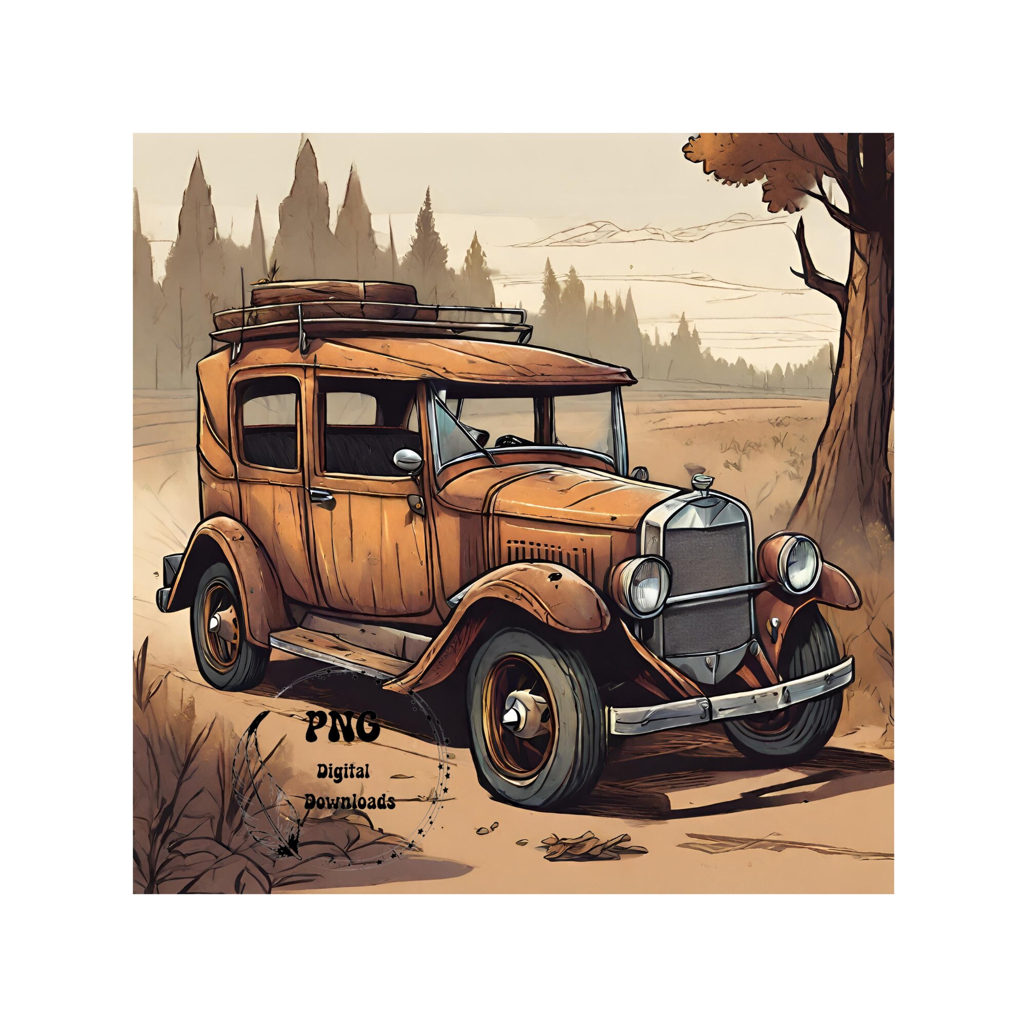 7 Rustic Cars Bundle, PNG, Sublimation, Tshirts, Mugs, Tote Bags ...