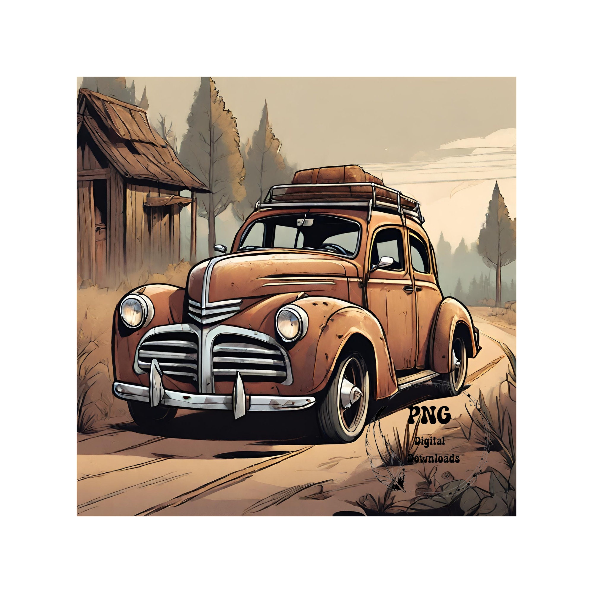 7 Rustic Cars Bundle, PNG, Sublimation, Tshirts, Mugs, Tote Bags ...