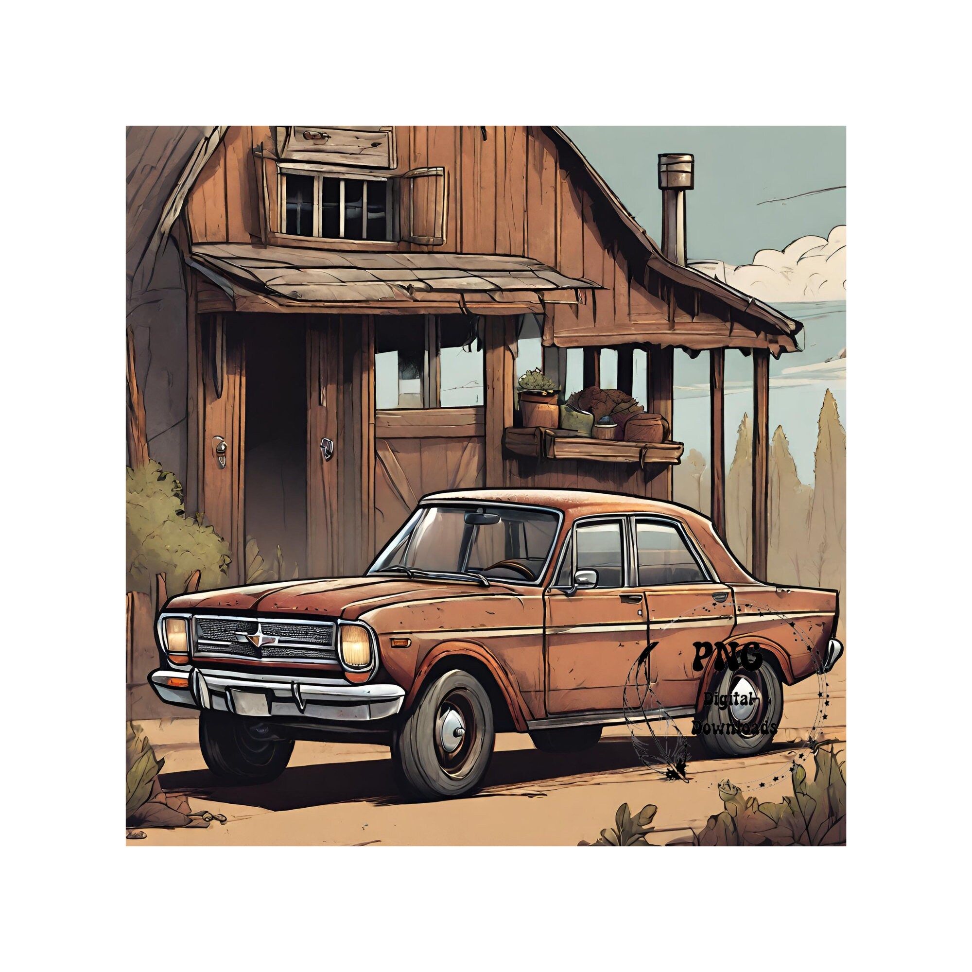 7 Rustic Cars Bundle, PNG, Sublimation, Tshirts, Mugs, Tote Bags ...