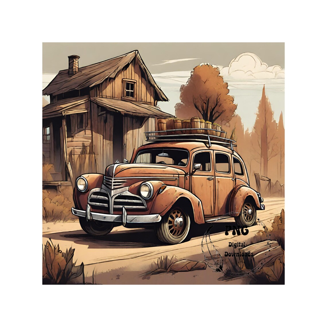 7 Rustic Cars Bundle, PNG, Sublimation, Tshirts, Mugs, Tote Bags ...