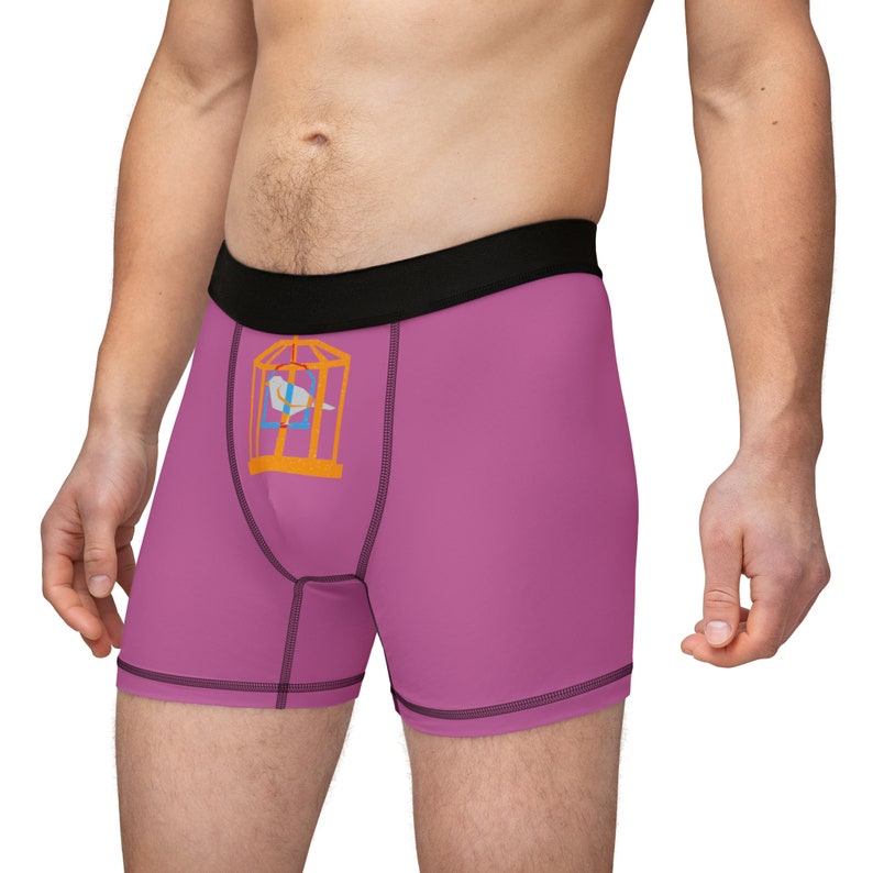 Light Pink Boxer With Golden Cage Locked Bird, Perfect for Lockdown ...