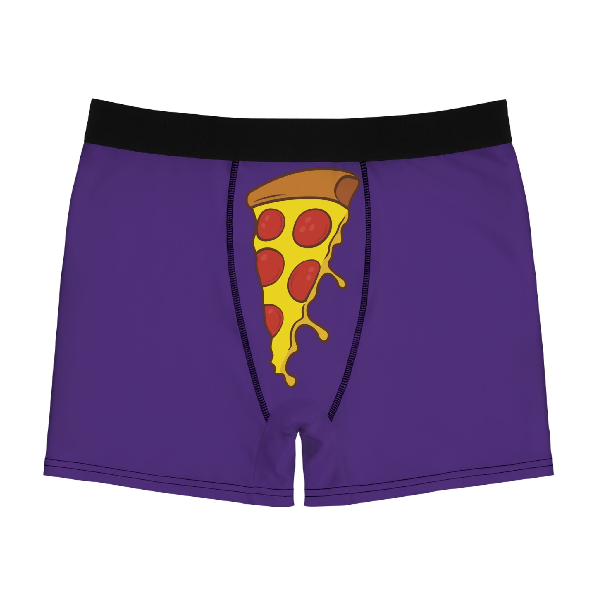 Funny Purple Pizza Slice Boxer Briefs, Elf-fabric Lined, Ultimate ...