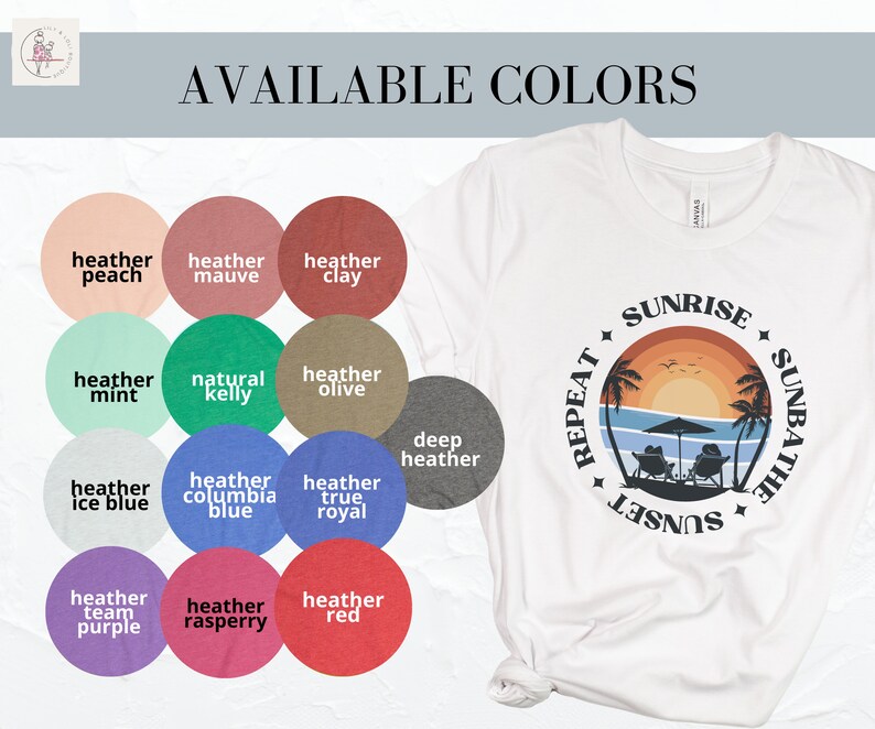 Sunrise Sunbathe Sunset Repeat Summer Unisex Jersey Short Sleeve Tee - Etsy