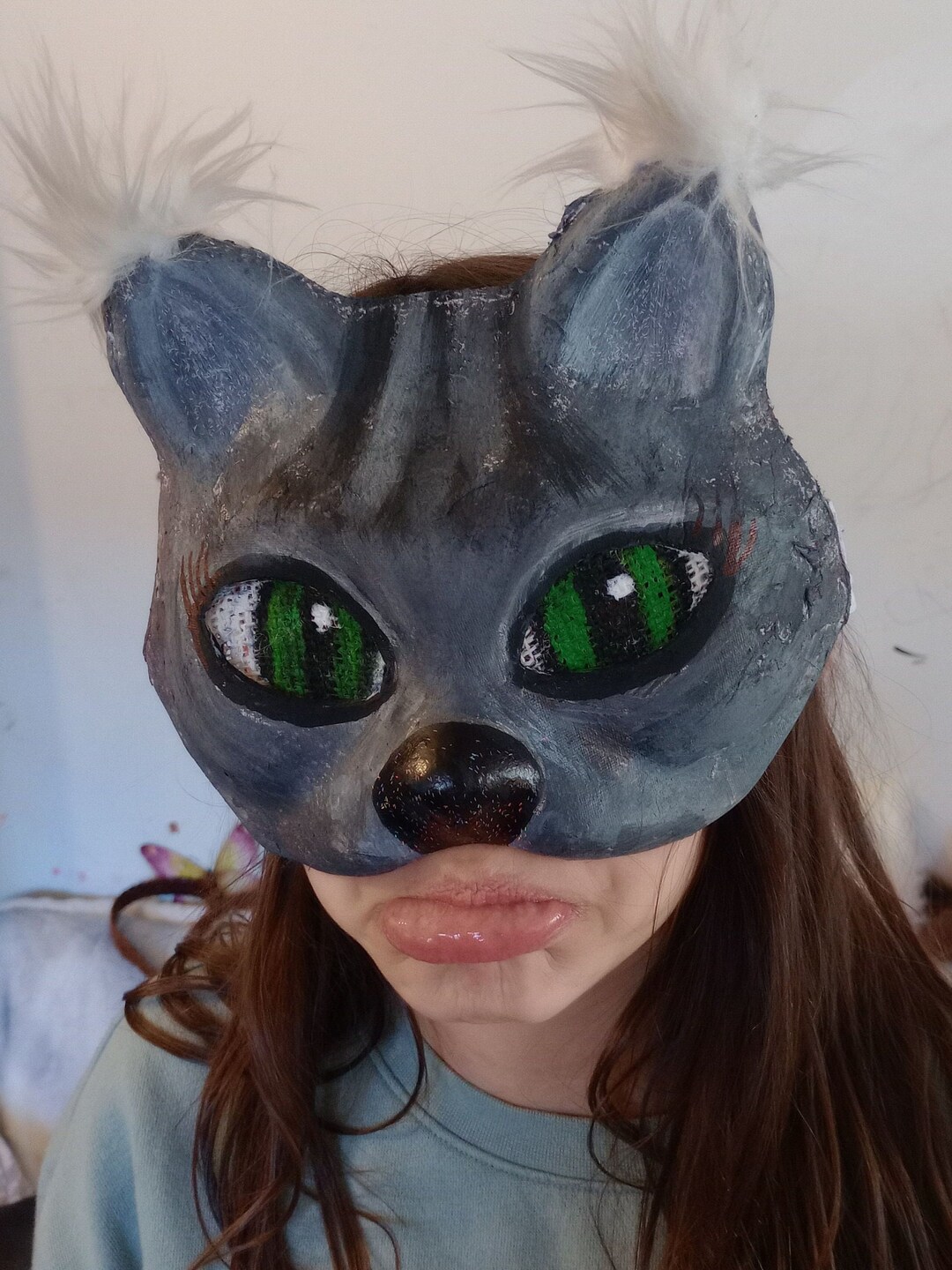 Painted Cat Mask. Ok Quality, but Looks Cool and Stays on Tight & Comfy ...