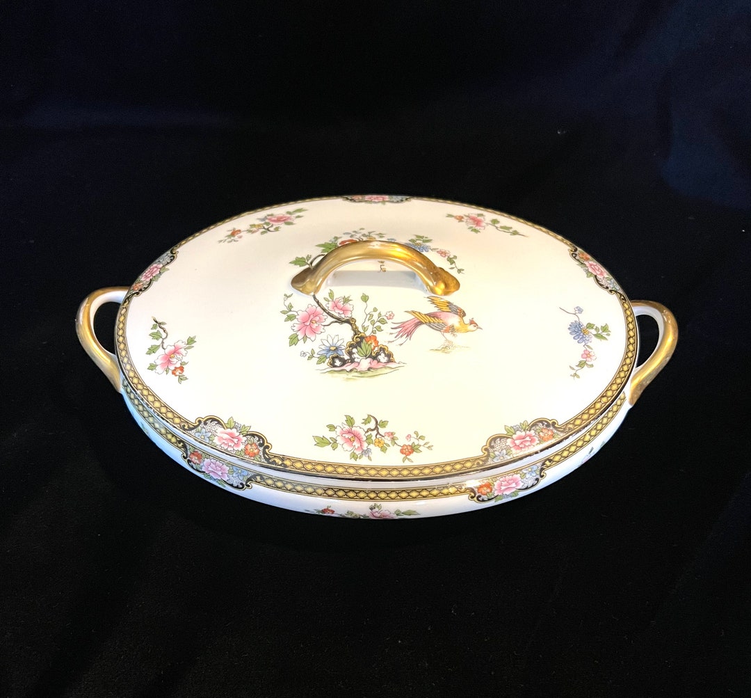 Noritake Pheasant Oval Covered Serving Bowl - Etsy