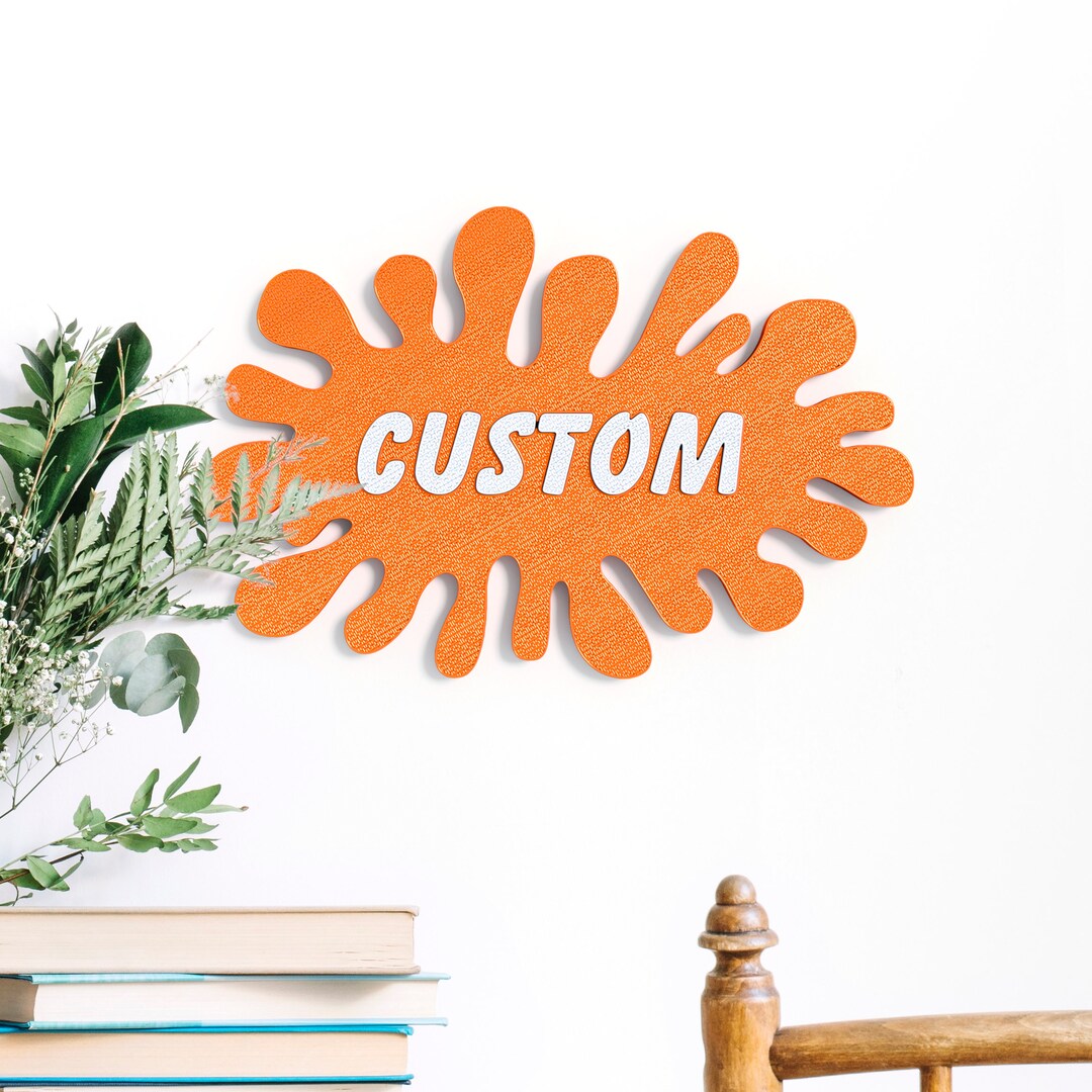Nickelodeon Style Splat Custom Cartoon Plaque 3D Printed Wall Art ...