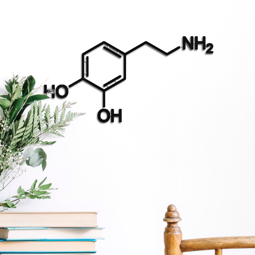 Dopamine Molecule Wall Art 3D Printed Dopamine Wall Hanger Chemistry ...