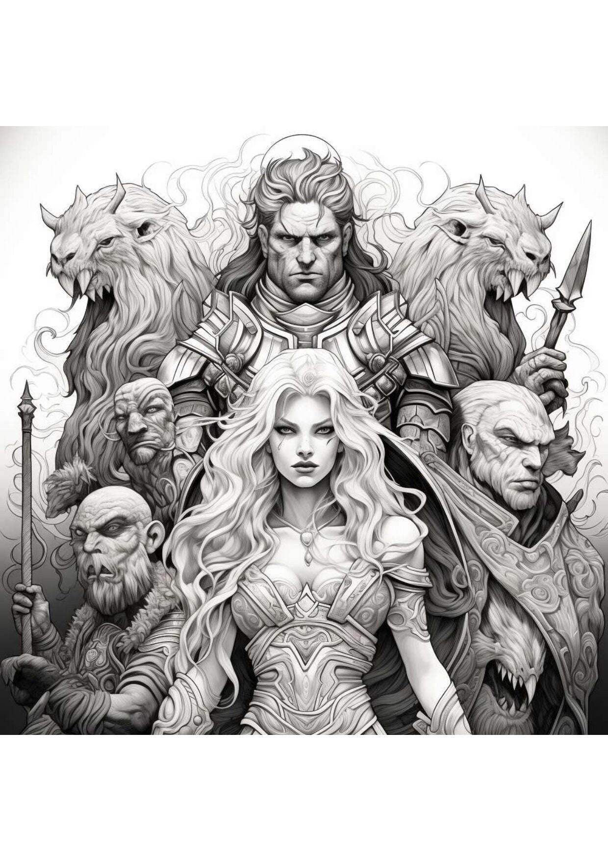 Fantasy Characters for Colouring, Painting or Tracing - Etsy