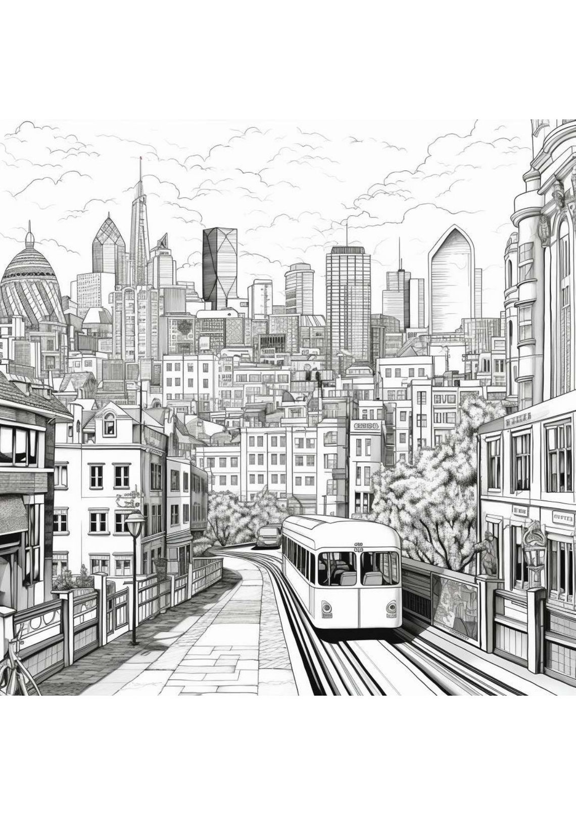 29 Drawings of Cities, Towns & Villages for Coloring, Painting or ...