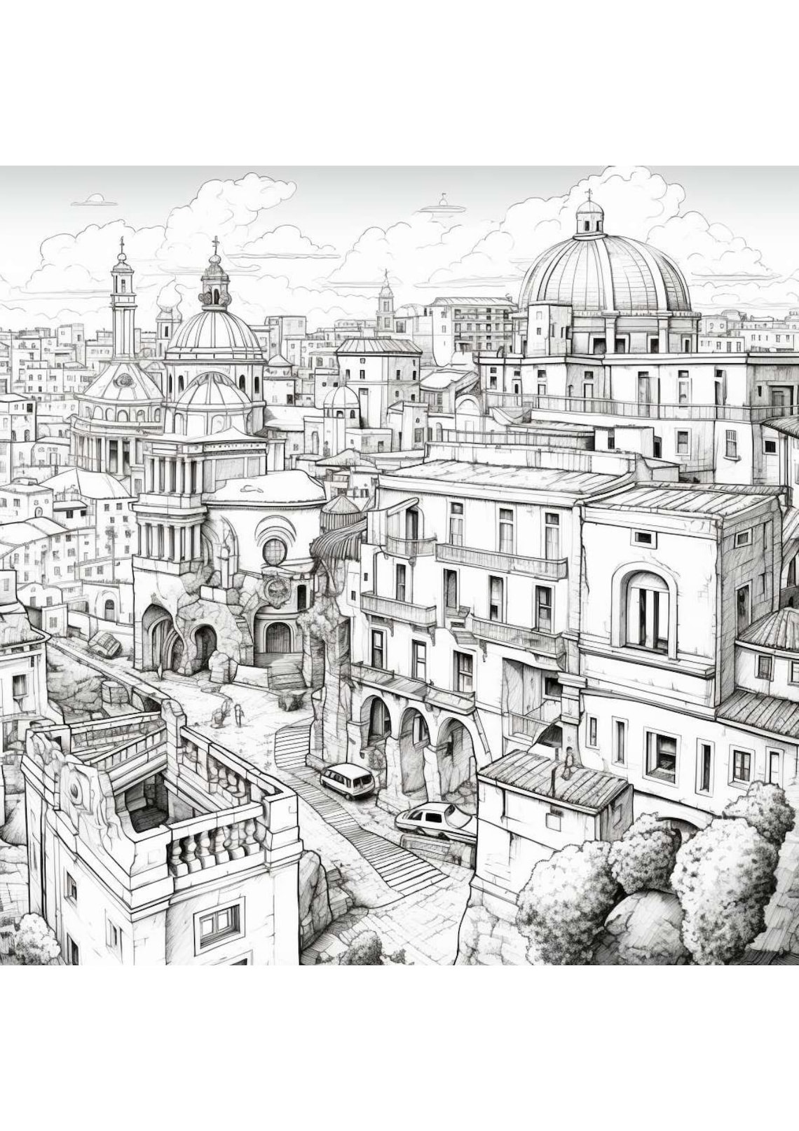 29 Drawings of Cities, Towns & Villages for Coloring, Painting or ...