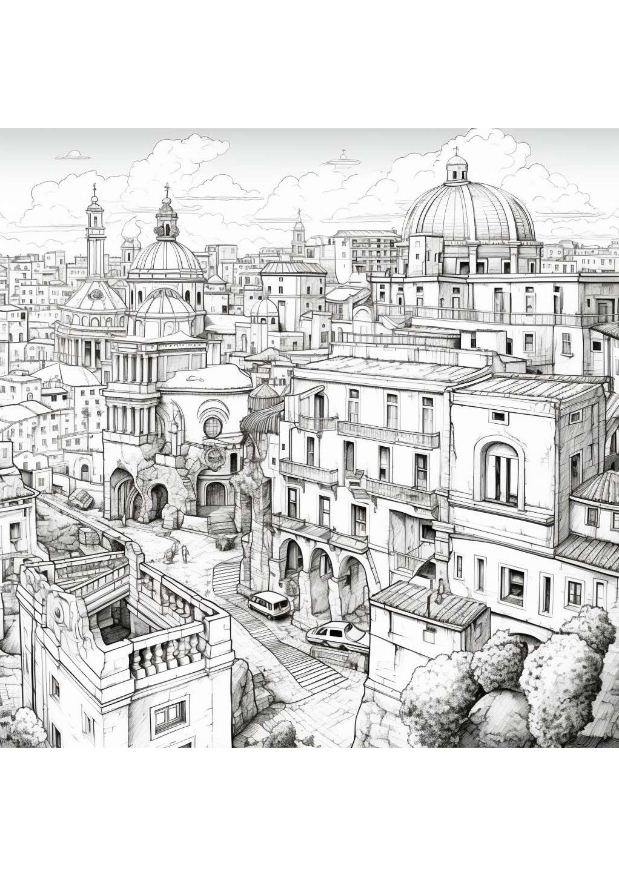 29 Drawings of Cities, Towns & Villages for Coloring, Painting or ...