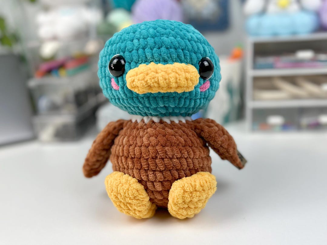 Baby Mallard Duck Crochet Plush Toy Amigurumi Plushie Stuffy Cute Gift ...