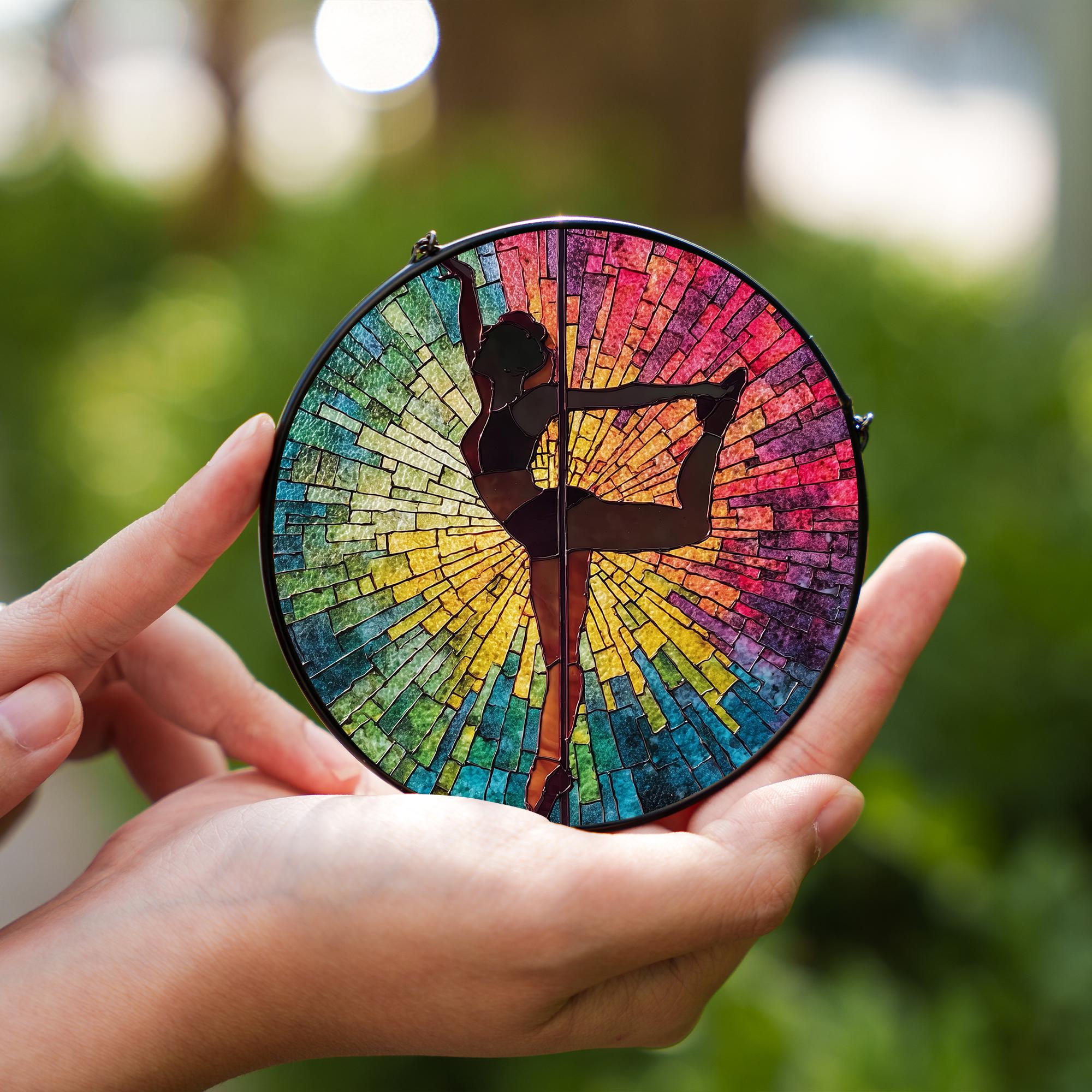 Pole Dance Stained Glass Window Suncatcher – Unique Dancer Glass Sun ...