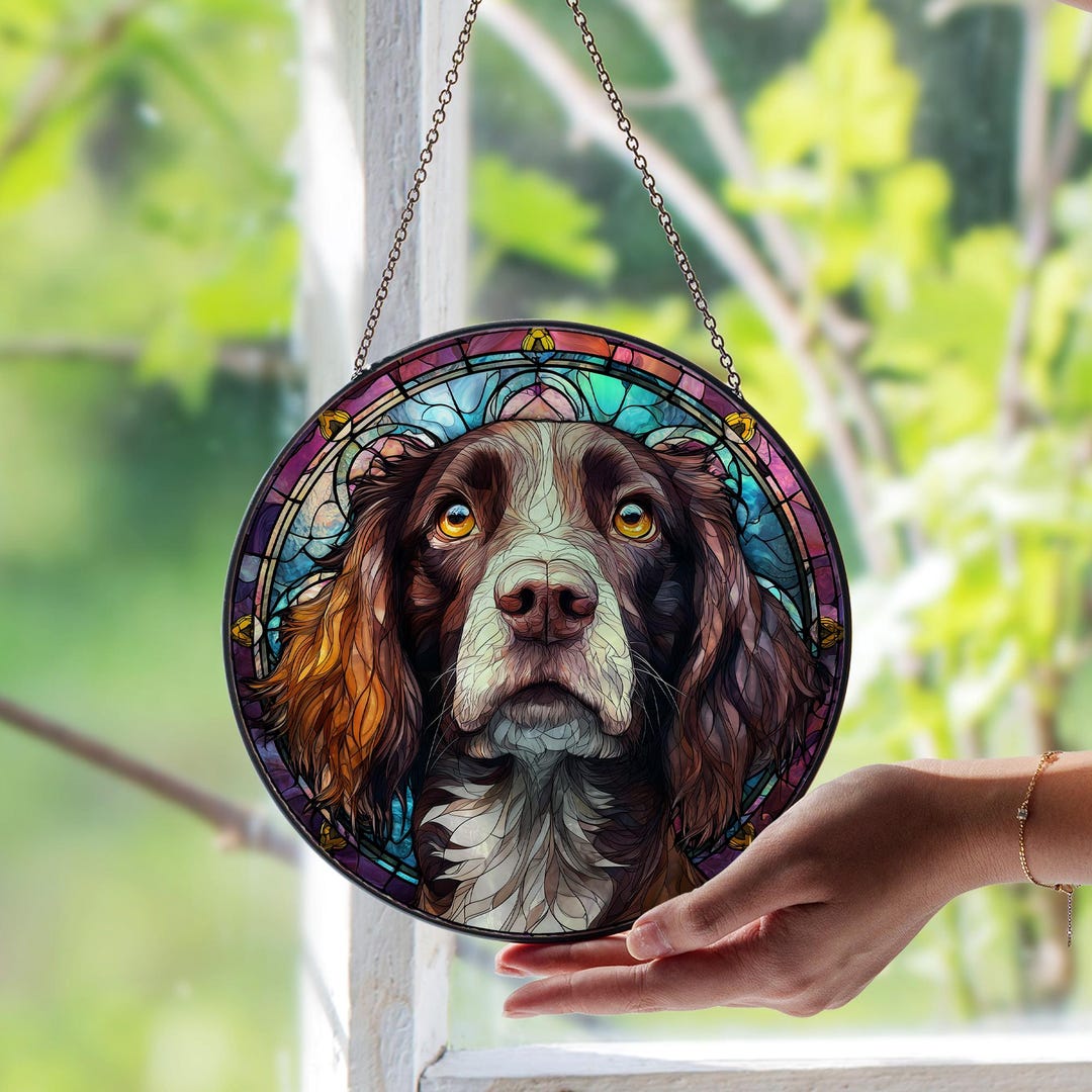 Springer Spaniel Stained Glass Window Suncatcher – Elegant Dog Art ...