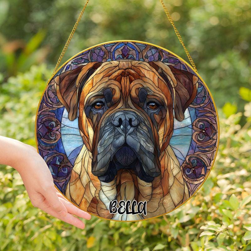 Bullmastiff Stained Glass - Etsy