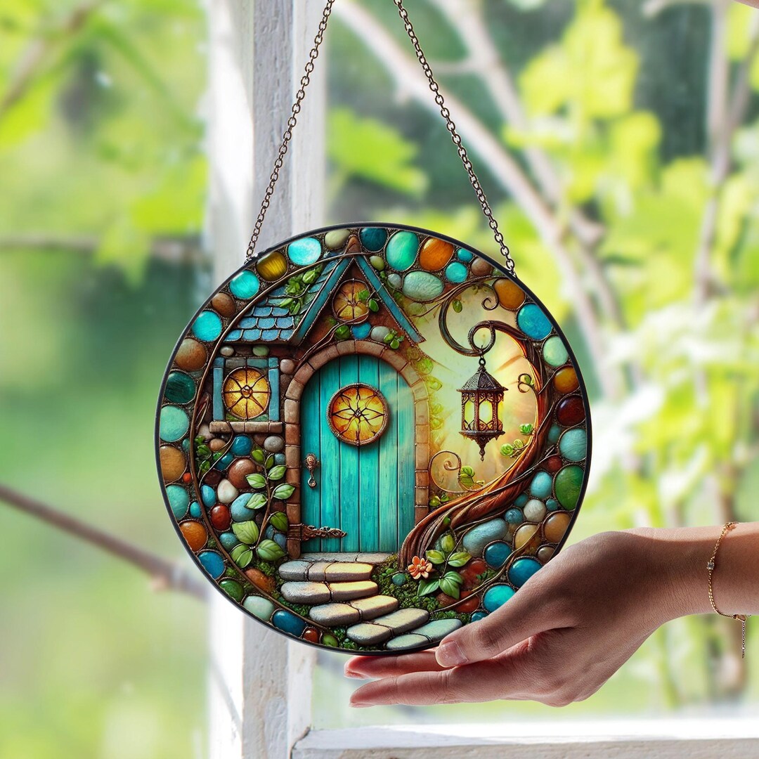 Fairy Cottagecore Stained Glass Suncatcher – Whimsical Fairycore Window ...