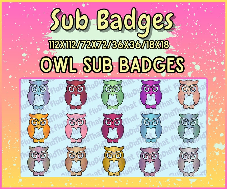 Owl Sub Badges//twitch, Discord, Emotes//cute, Simple, Colorful - Etsy