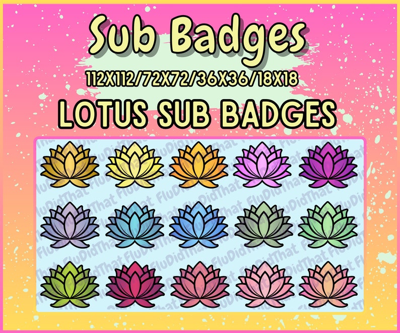 Lotus Sub Badges//twitch, Kick, Discord//emotes, Cute, Flowers, Floral ...