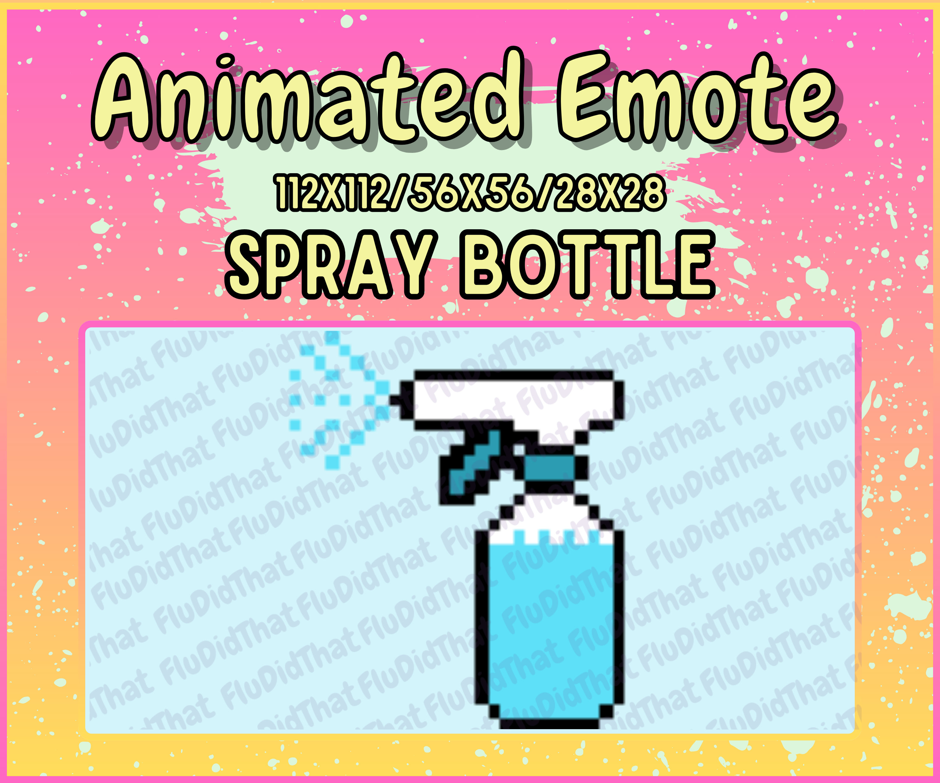 Twitch Animated Emote Pixel Spray Bottle 8-bit Kick - Etsy UK