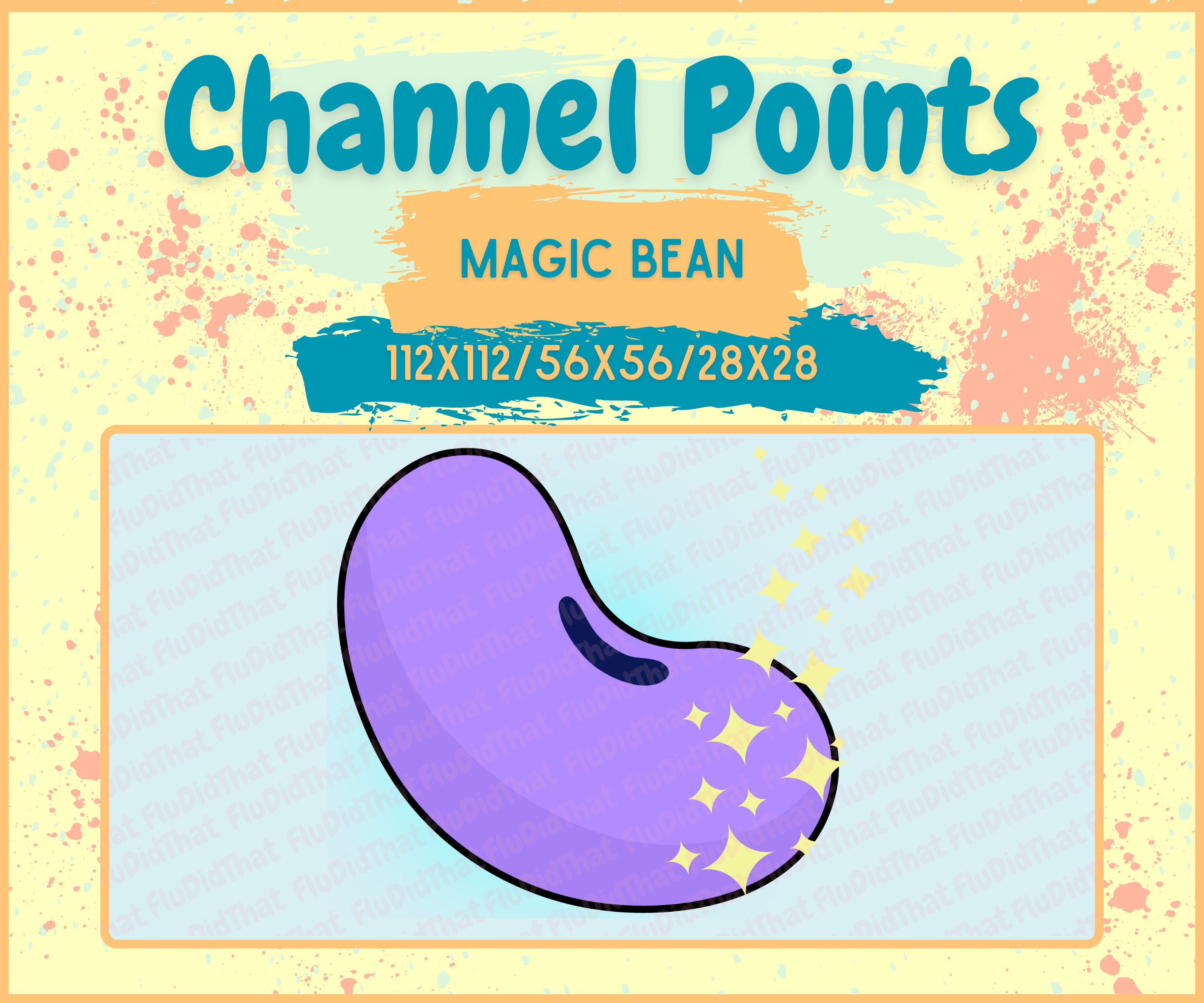 Twitch Channel Points Icon Magic Beans Cute Purple Stream Accessory ...