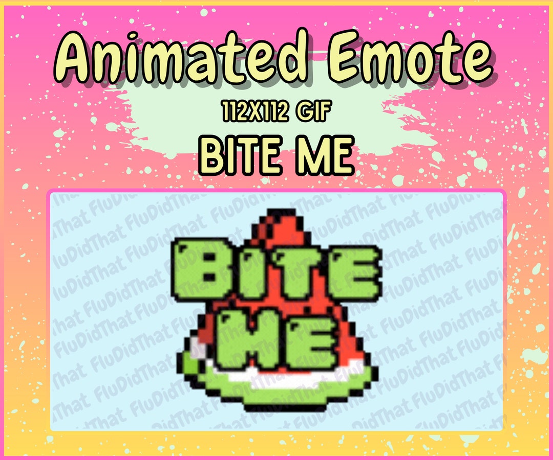 Bite Me 8-bit Watermelon Animated Emote//twitch, Discord, Kick//cute ...