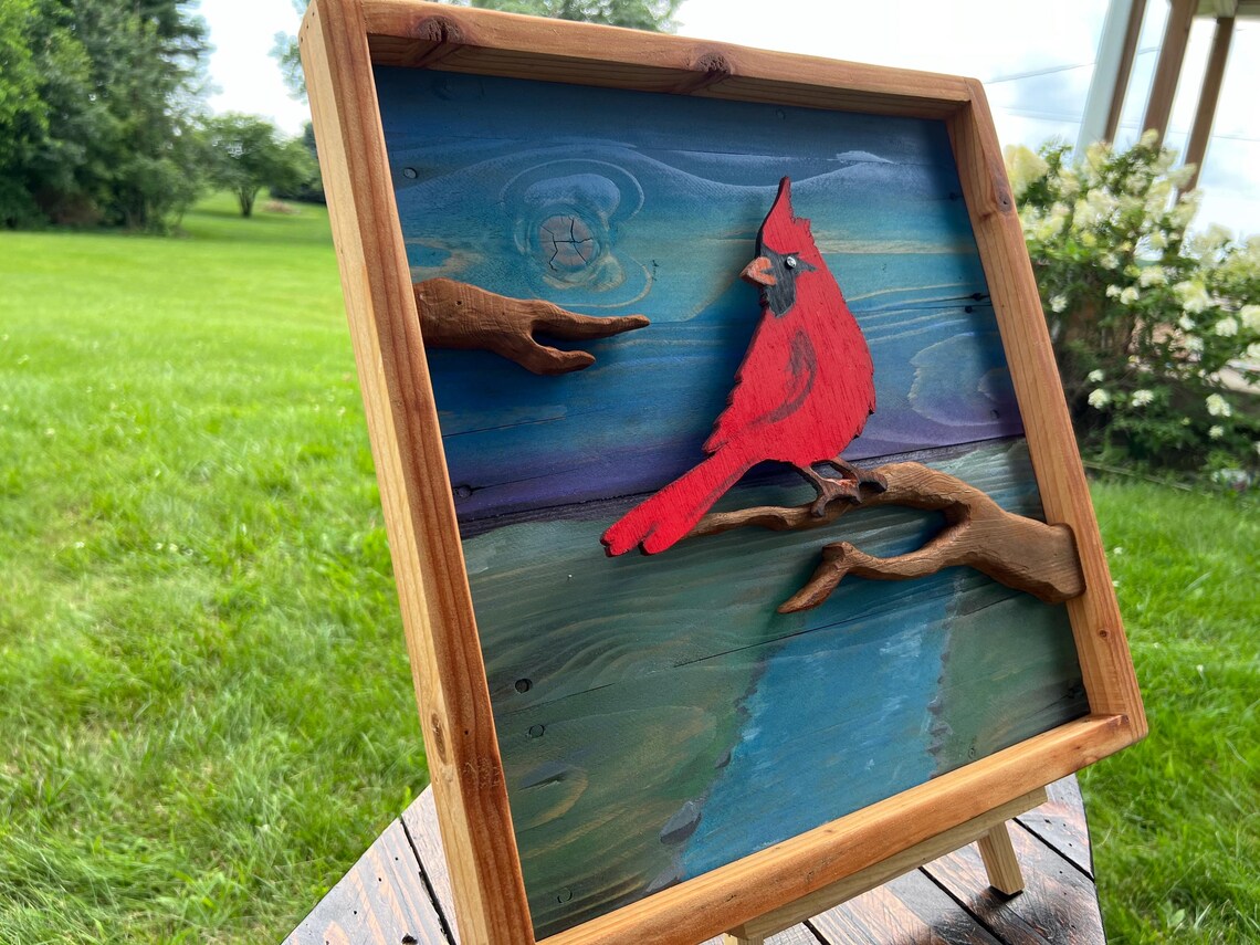 Cardinal River Art Reclaimed Bird Frame - Etsy