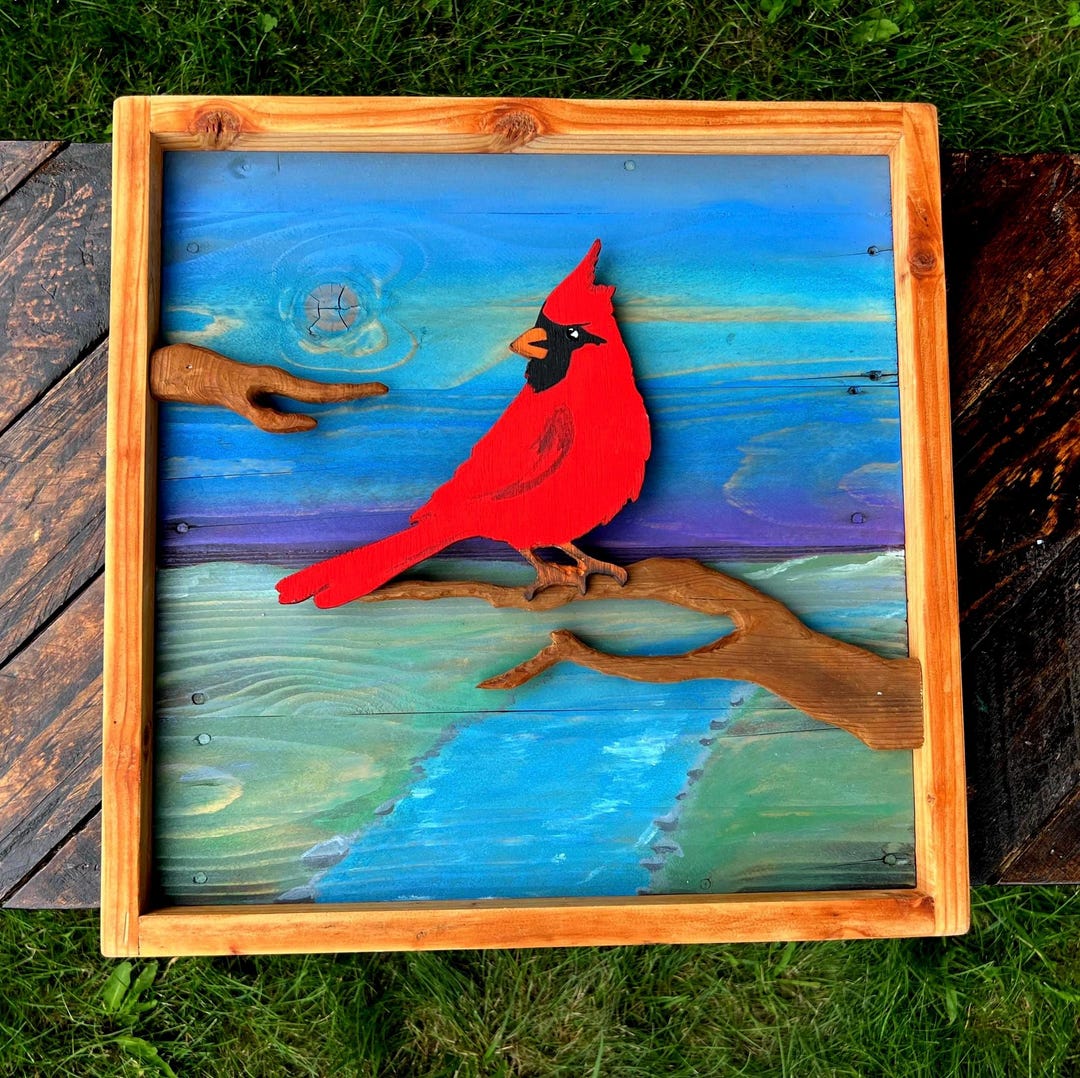 Cardinal River Art Reclaimed Bird Frame - Etsy