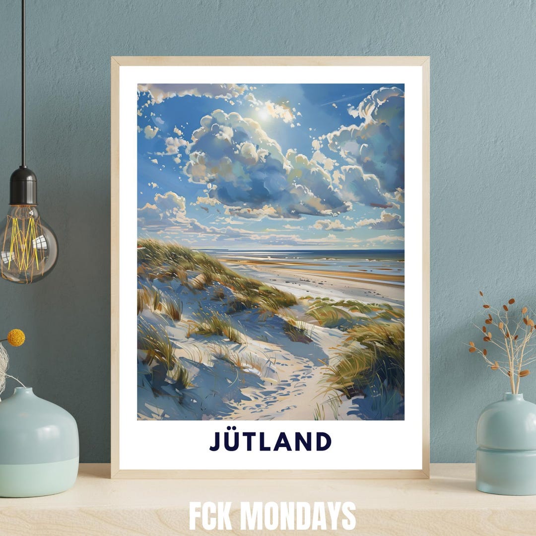 Jutland Denmark Beach Poster | Printed Jutland Art Print | Jylland ...