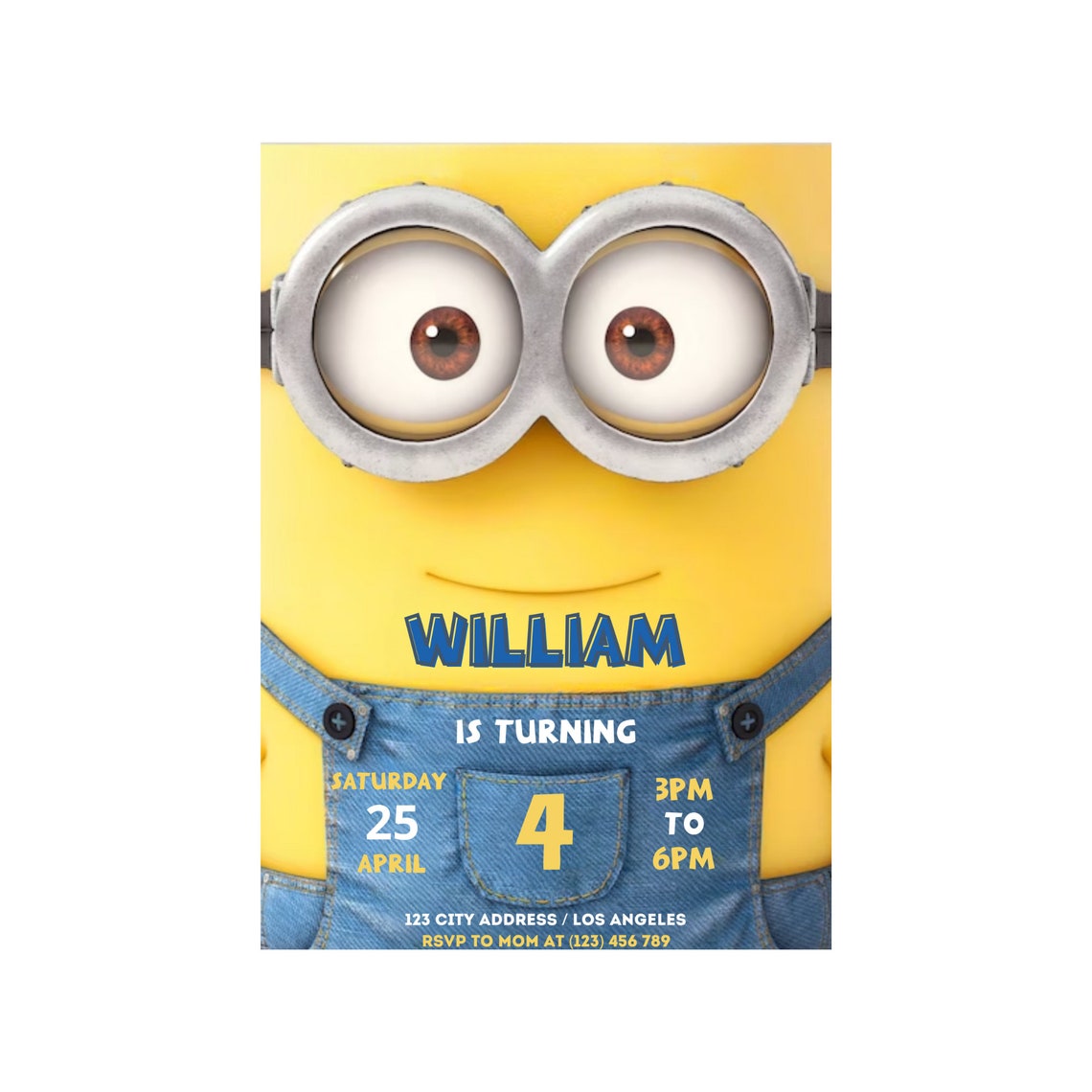 Minion Birthday Invitation Template, Minion Invitation, Minion Invite ...